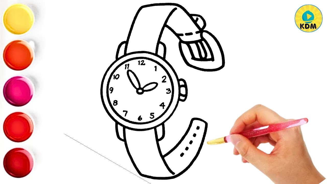 WRIST WATCH EASY DRAWING| HOW TO DRAW| EASY DRAWING FOR KIDS| STEP BY ...