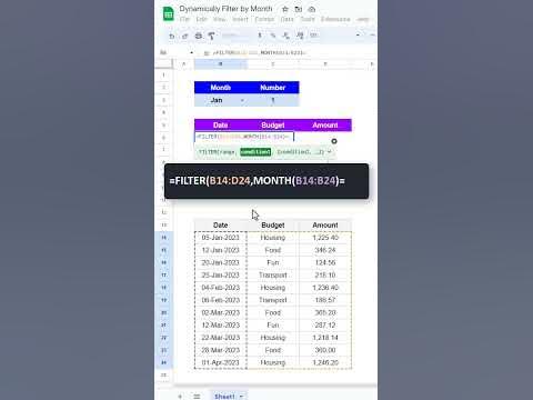 Dynamically Filter by Month in Google Sheets #shorts - YouTube