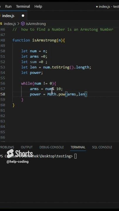 Is a Number is Armstrong number #javascript #viral #coding #webdevelopment #trending #coder ...
