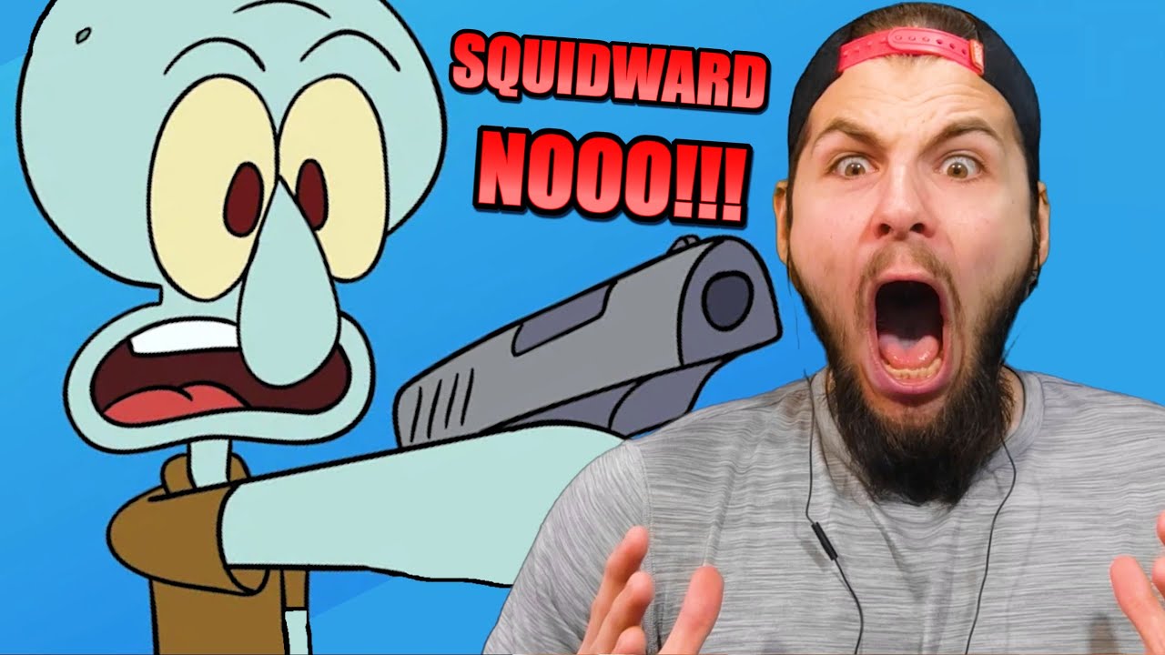 SQUIDWARD HAS A GUN! Piemations REACTION!!! - YouTube