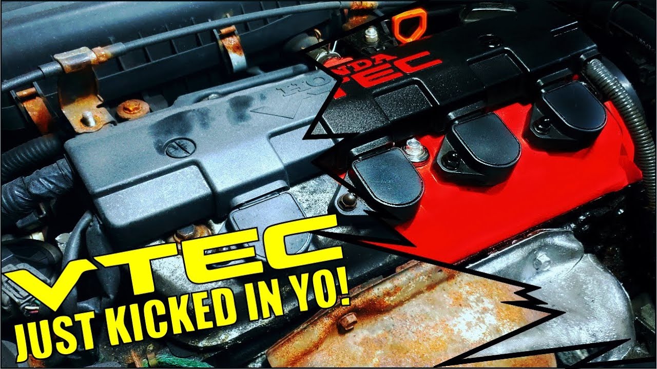 Honda B16 Rocker Cover Restoration ( OEM Wrinkle ).....Sorry D16 - YouTube