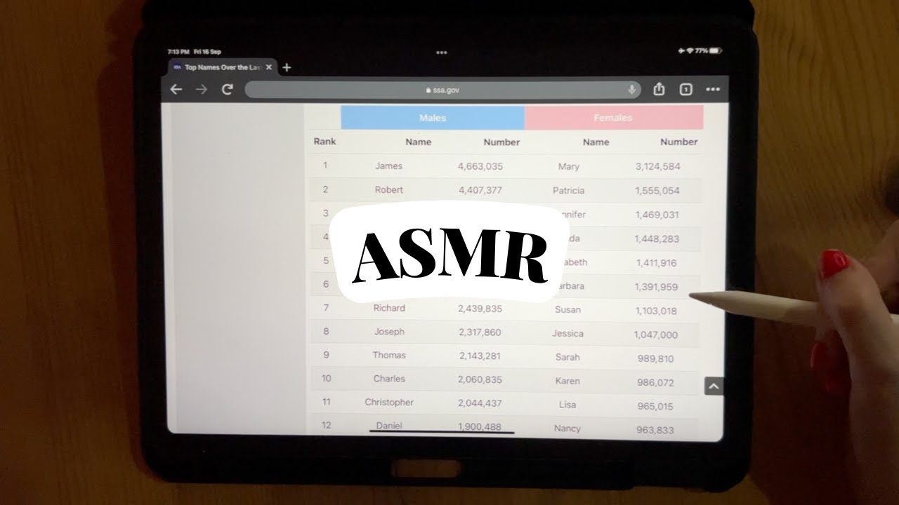 ASMR for sleep | Whispering Popular Baby Names *super tingly* - YouTube