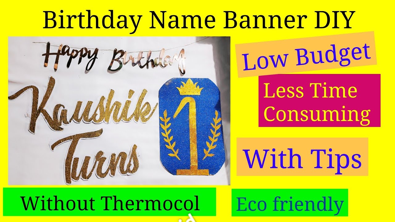 Birthday Name Board Decoration | Happy Birthday Name Banner/ First ...