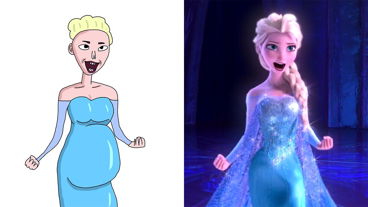 Disney Elsa as Pregnant Drawing Meme (Funny Drawing) - YouTube