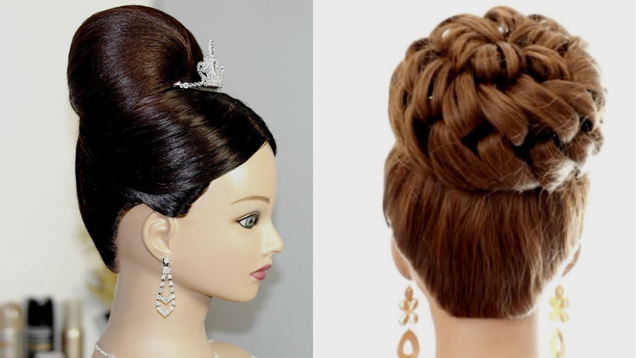 2 Party hairstyles. Hairstyles for medium&long hair. High bun. Bridal ...