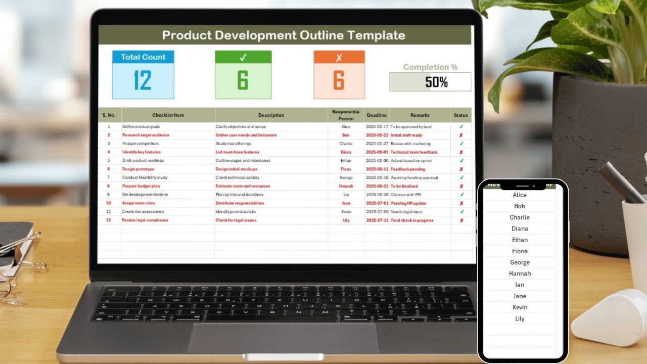 Product Development Outline Checklist in Excel - YouTube