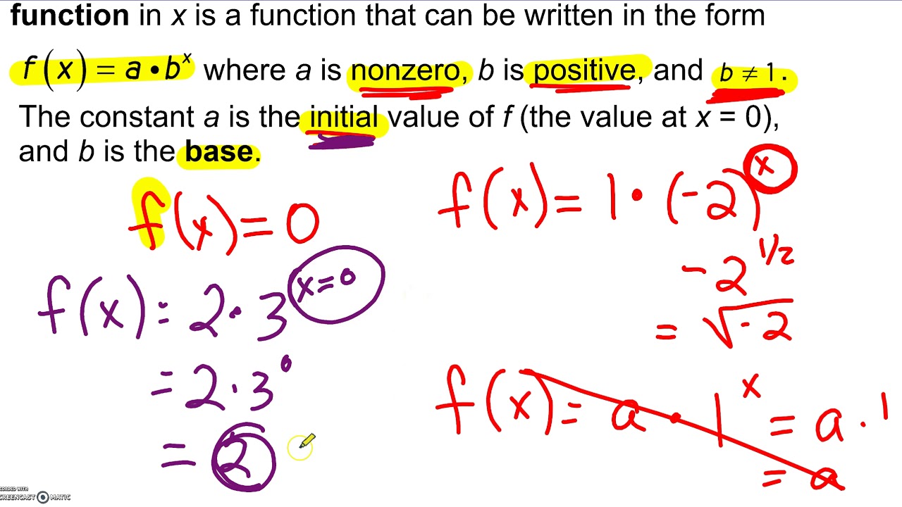 Notes 3.1 Exponential and Logistic Functions Part 1 - YouTube
