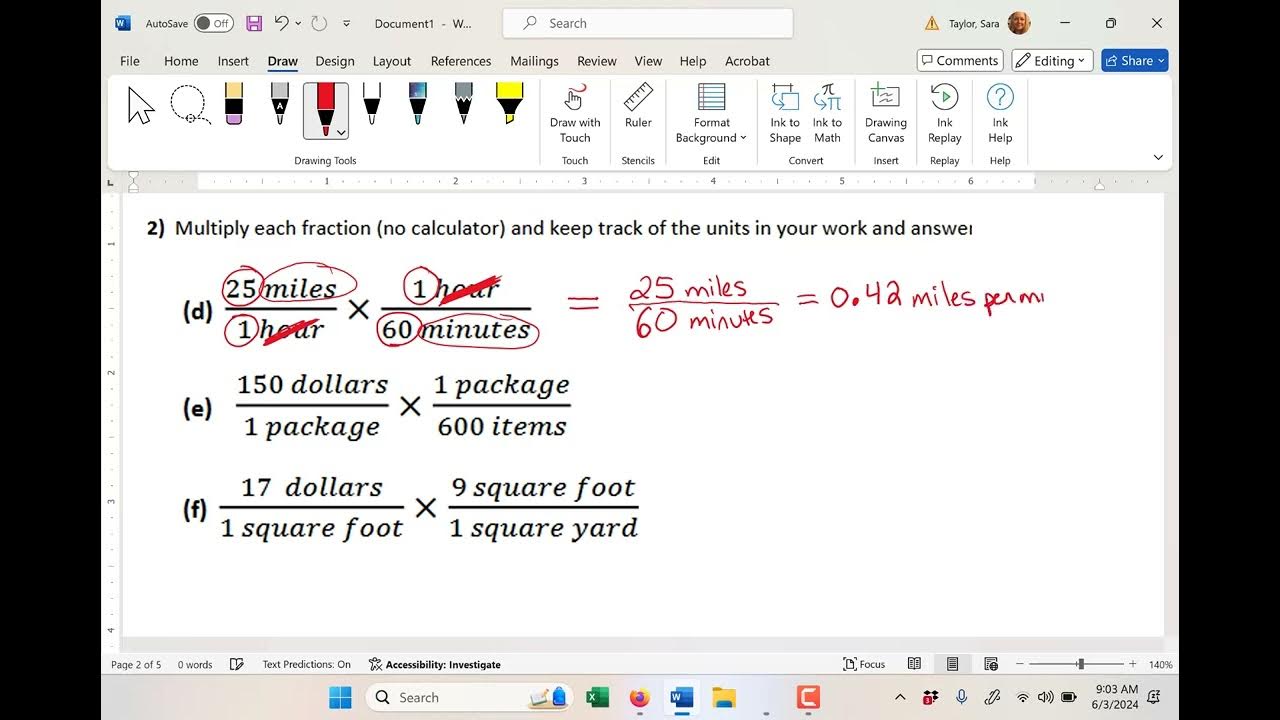 dimensional analysis part 2 rate with units times rate with units - YouTube