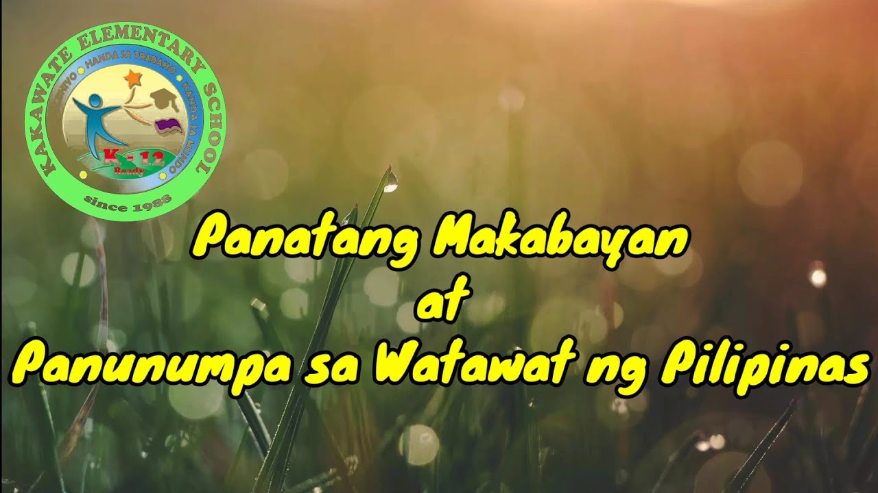 Panatang Makabayan at Panunumpa sa Watawat ng Pilipinas - YouTube