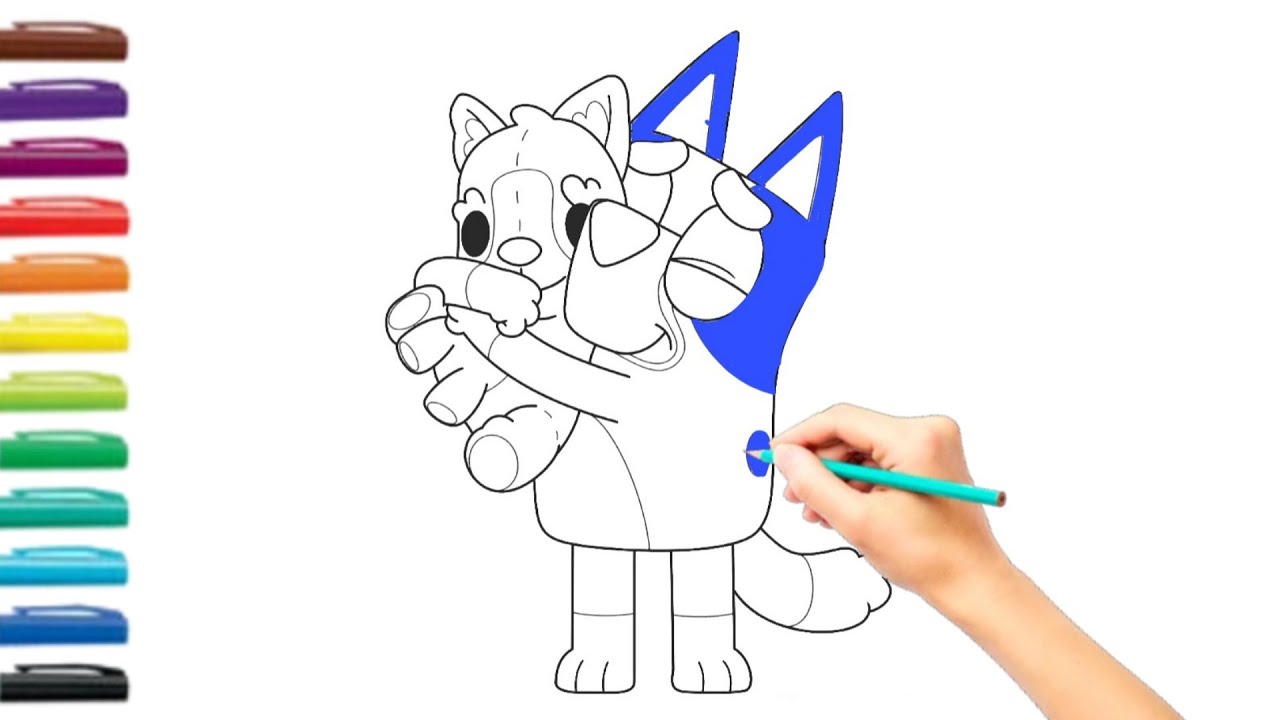 Easy Bluey Drawing for Kids/How to Draw Bluey easily/Bluey Drawing ...