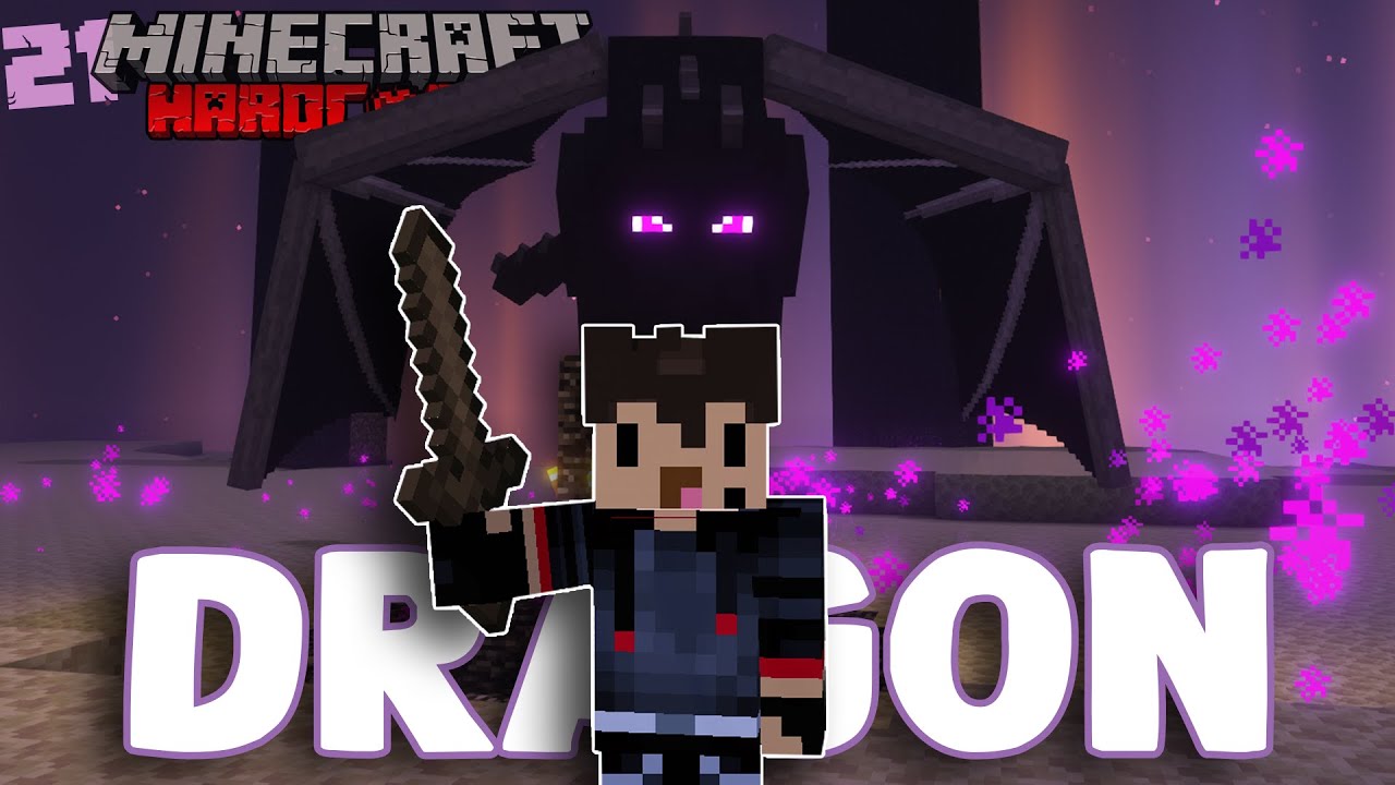 The Dragon Fight in Hardcore Minecraft ( #21 ) - YouTube