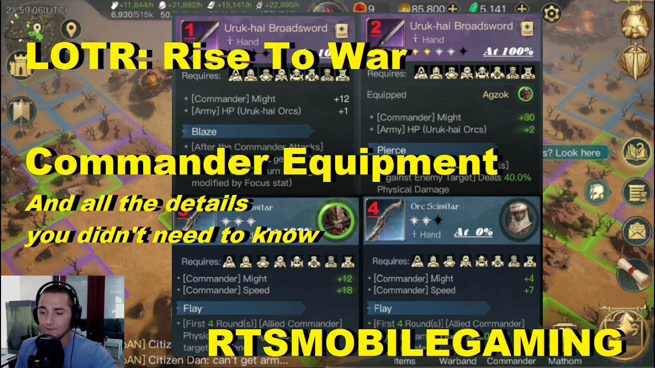 LOTR: Rise to War - Commander Equipment Explained! NEED TO KNOW! - YouTube