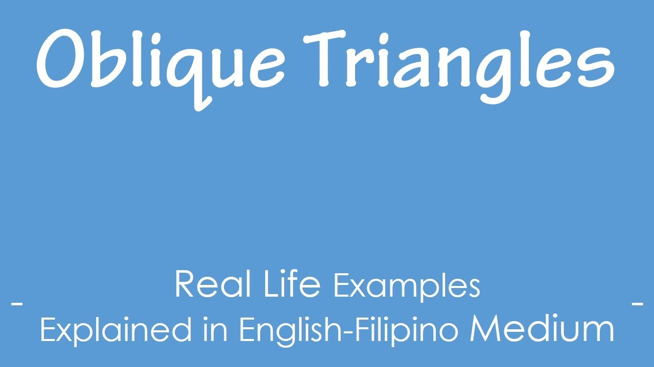 Oblique Triangles: Word Problems - YouTube