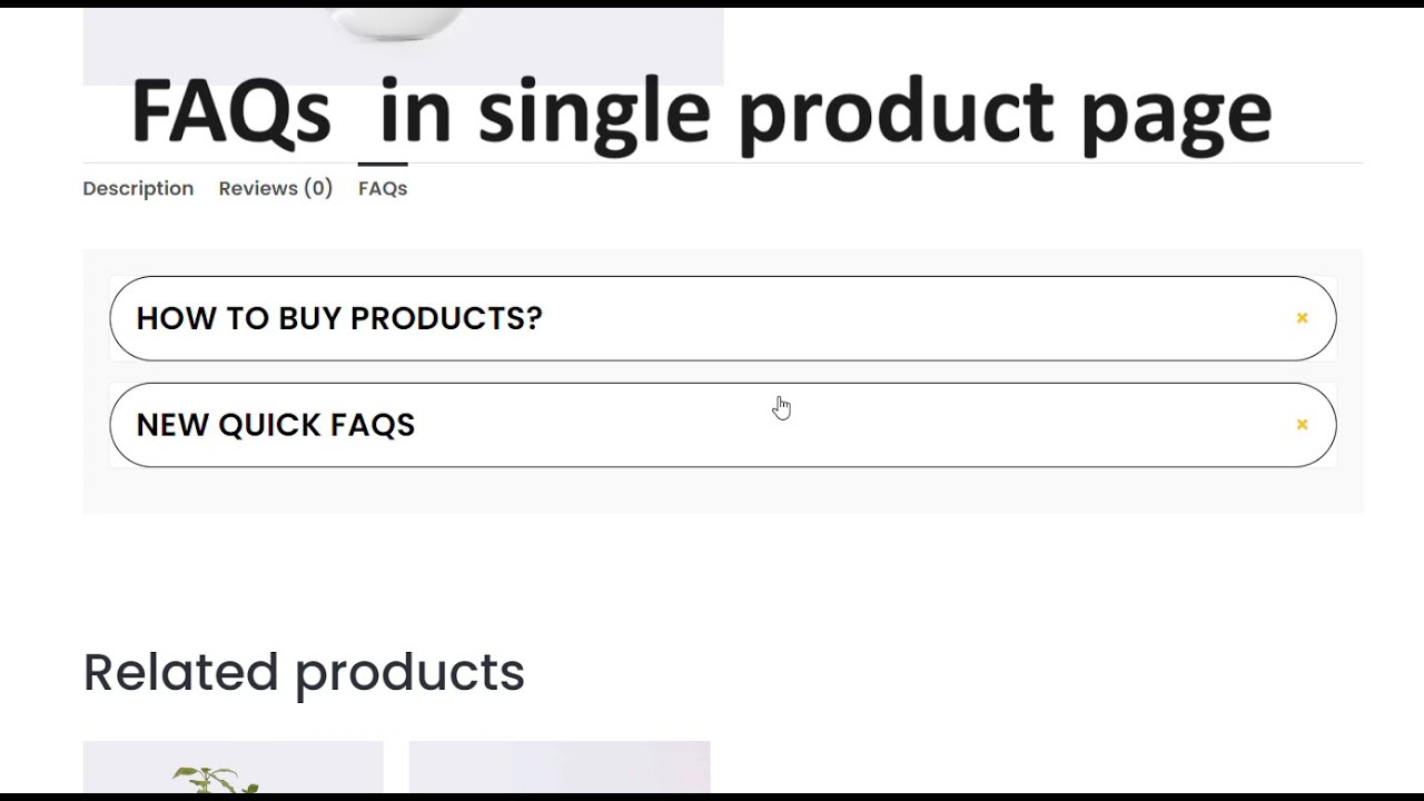 How to add FAQs in single product page in woocommerce - YouTube