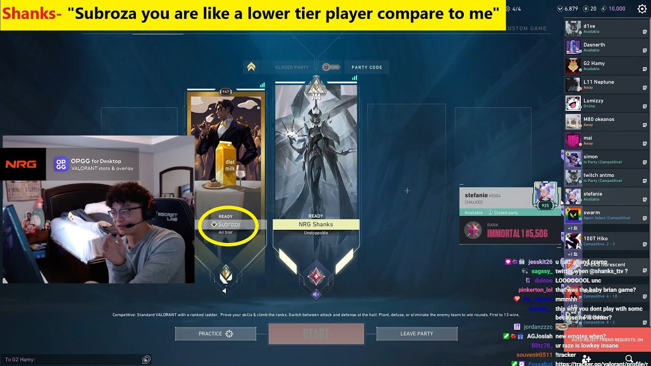 NRG Shanks to Subroza "You're Like a Lower Tier Player Compared to Me ...
