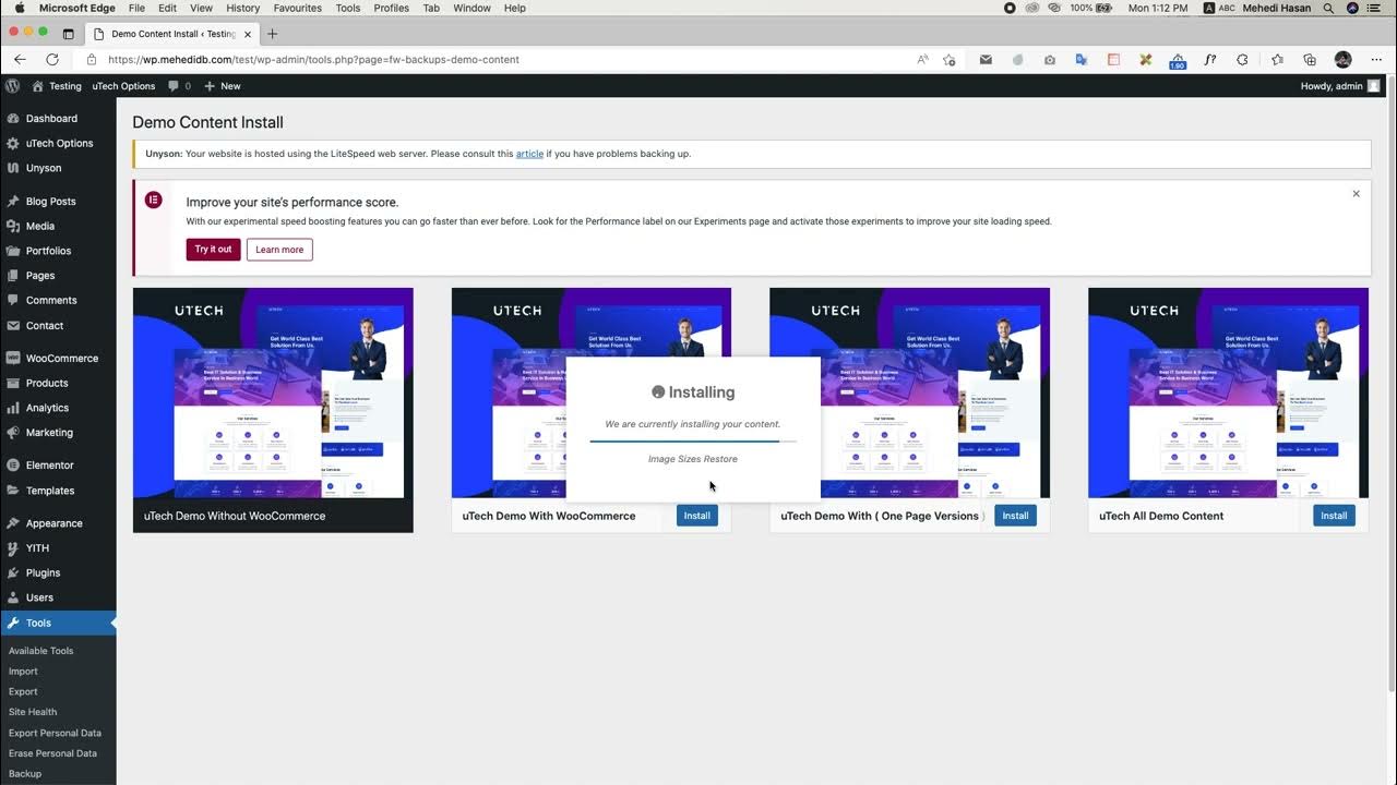 One click Install demo content via unyson - YouTube