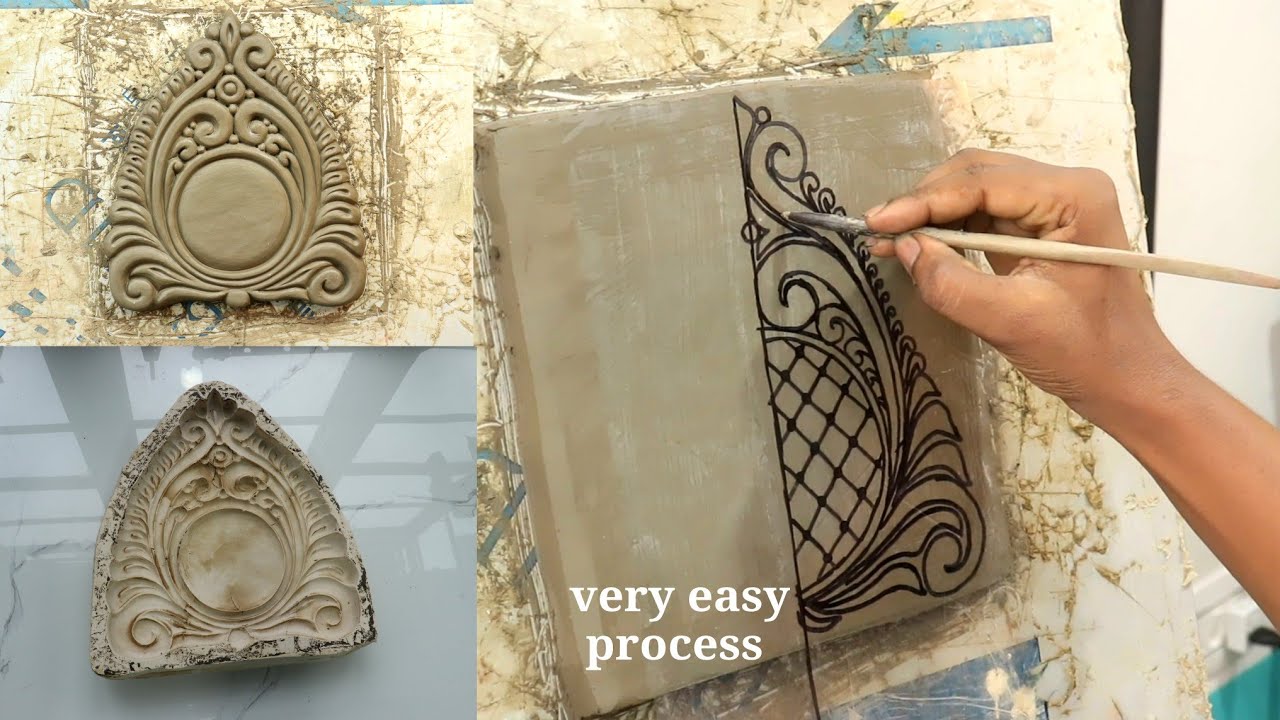 Mitti ka Kalka design and POP mold making step by step | clay art - YouTube