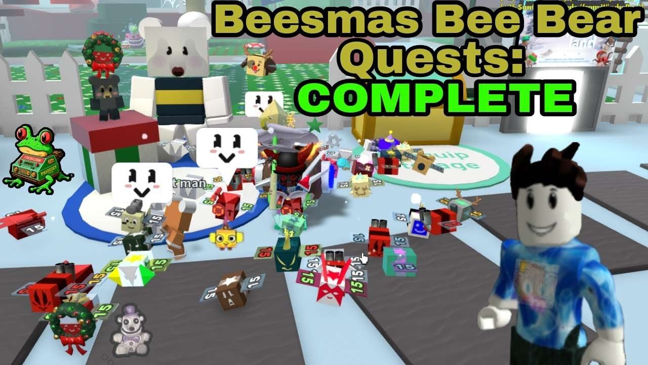 FINISHING All The Beesmas Bee Bear Quests In BSS! - YouTube