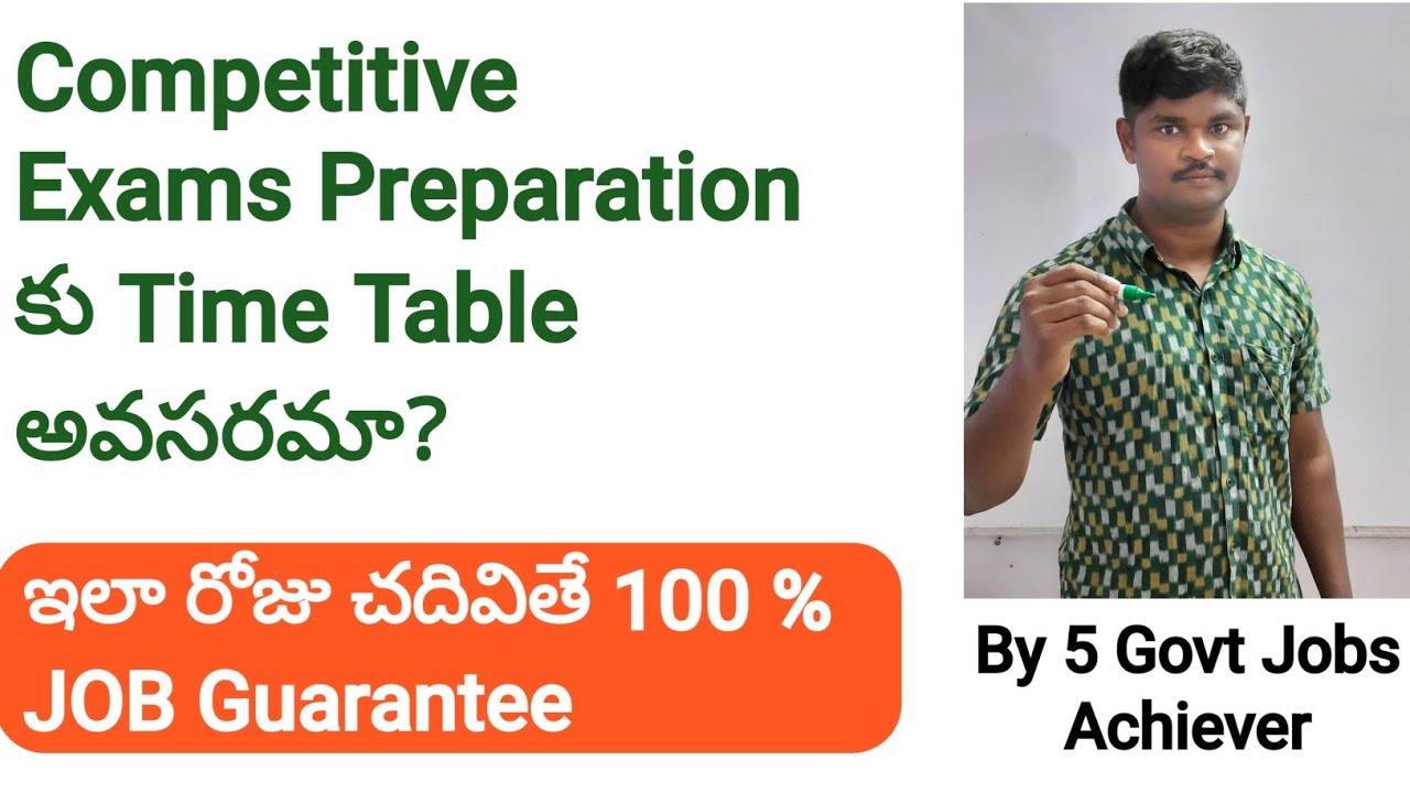 TSPSC Group 4 Is Time Table necessary for Competitive Exams Preparation ...