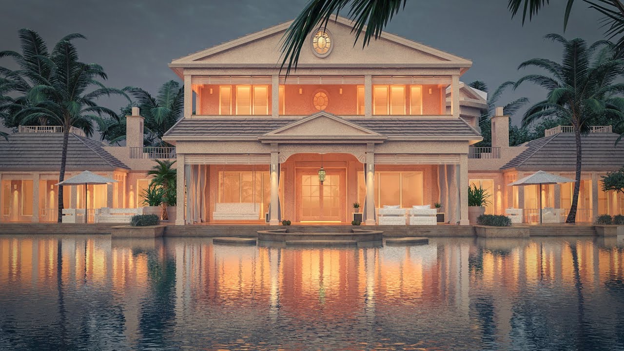 3dsmax Vray Villa Lighting Rendering Tutorial - YouTube