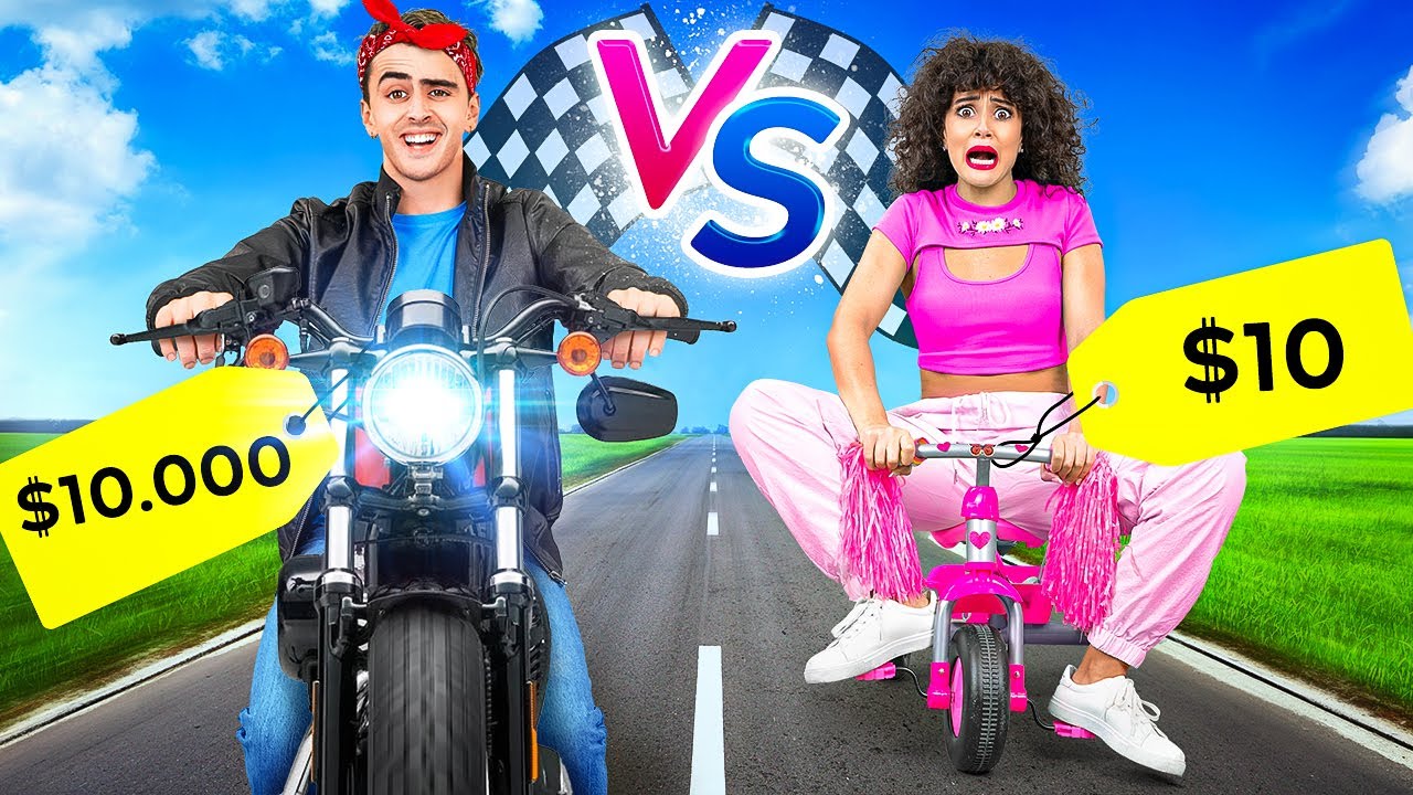 $10 VS $10,000 || BUDGET CHALLENGE! Worlds Largest Waterslide & Extreme ...