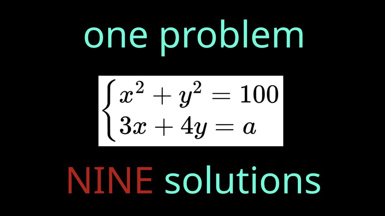 9 different solutions of 1 problem with parameter - YouTube