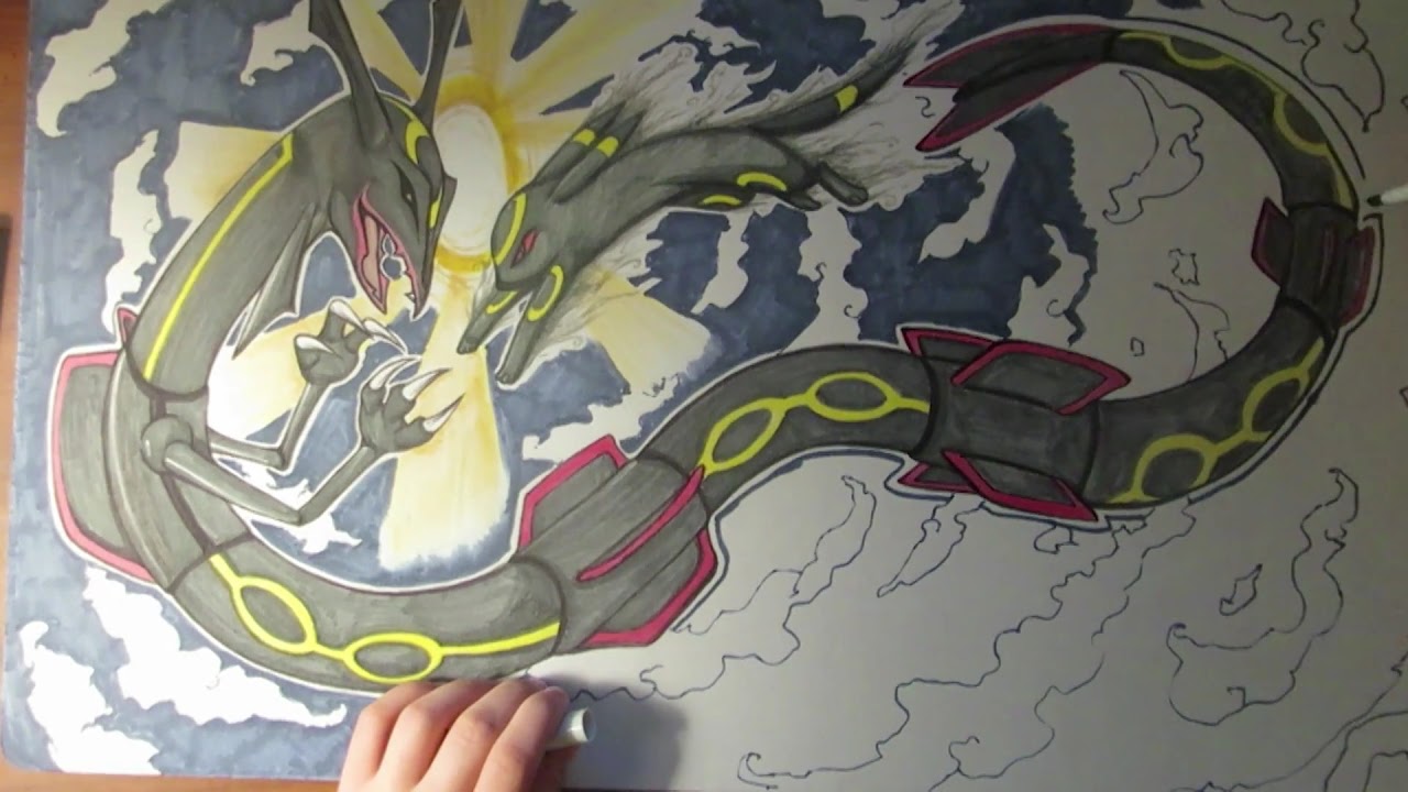 Epic Rayquaza Umbreon Playmat Quick-Coloring - YouTube