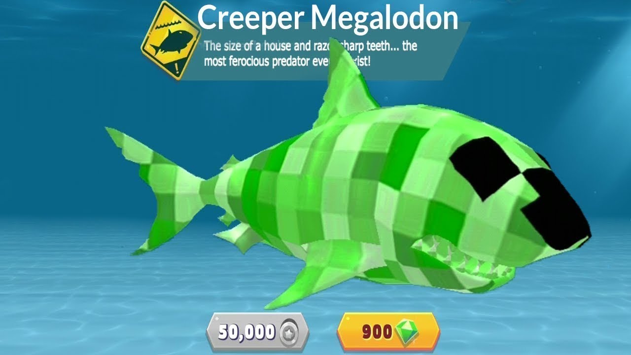 Hungry Shark Evolution Minecraft Creeper Skin - All 23 Sharks Unlocked ...