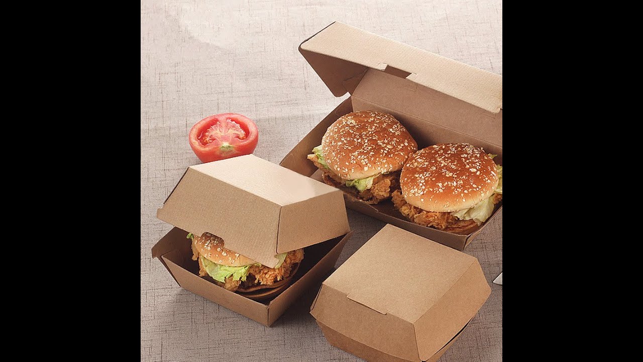 Corrugated Burger Box Making Machine - YouTube