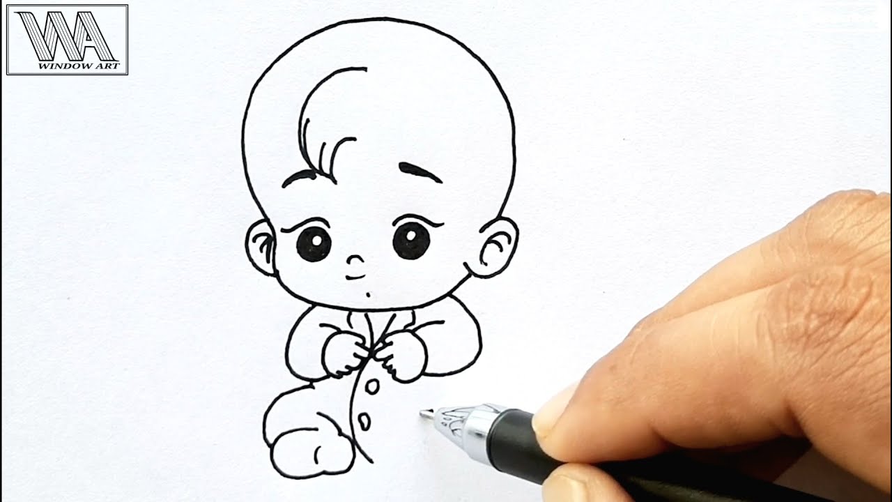 How To Draw a Cute Baby Boy 👶 || Cute Baby Drawing Tutorial || #baby # ...