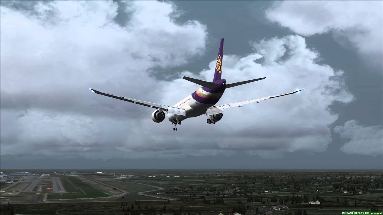 THAI AIRWAYS Boeing 777-300ER landing Bangkok [FSX] - YouTube