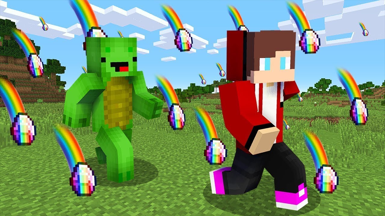 Rainbow Diamond Rain vs Security House in Minecraft - YouTube