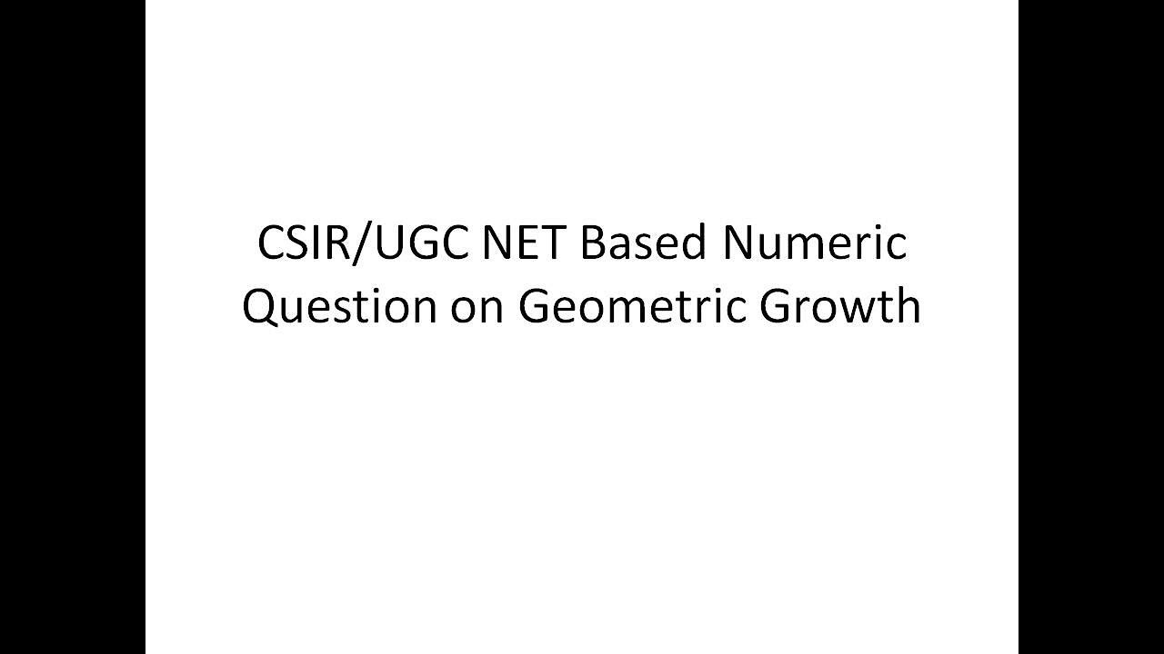 Geometric Growth calculation - YouTube