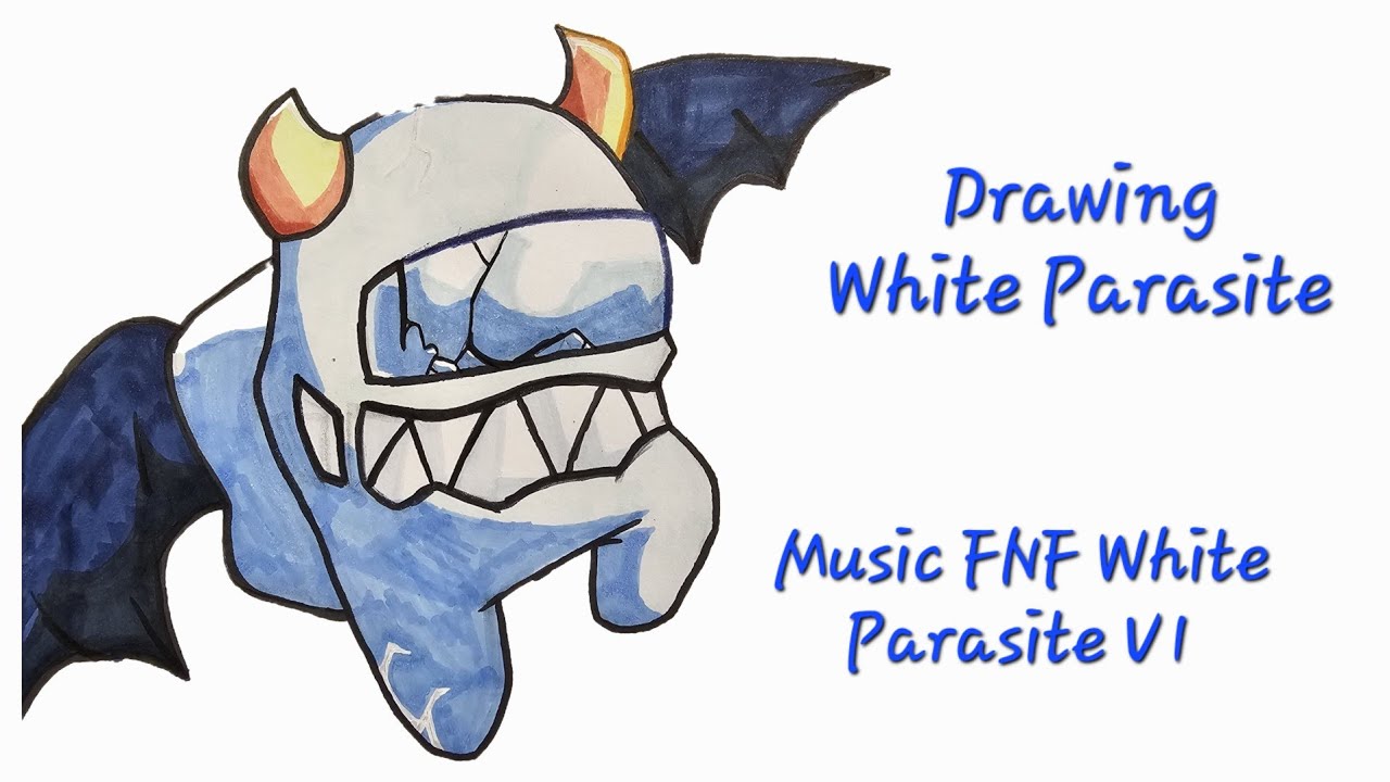 Drawing Among Us White Parasite to my favorite tunes. FNF White ...