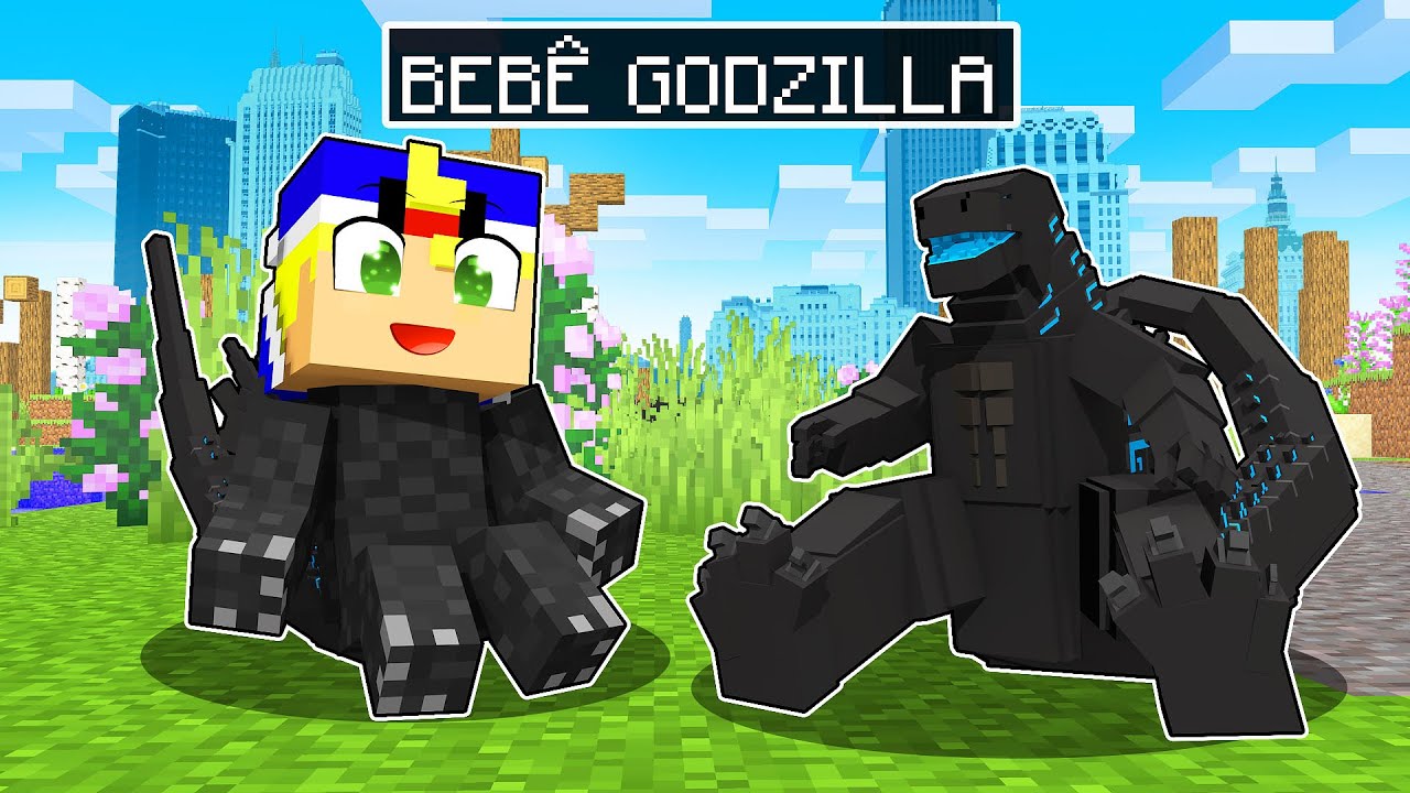 NASCI como um BEBÊ GODZILLA no Minecraft - YouTube