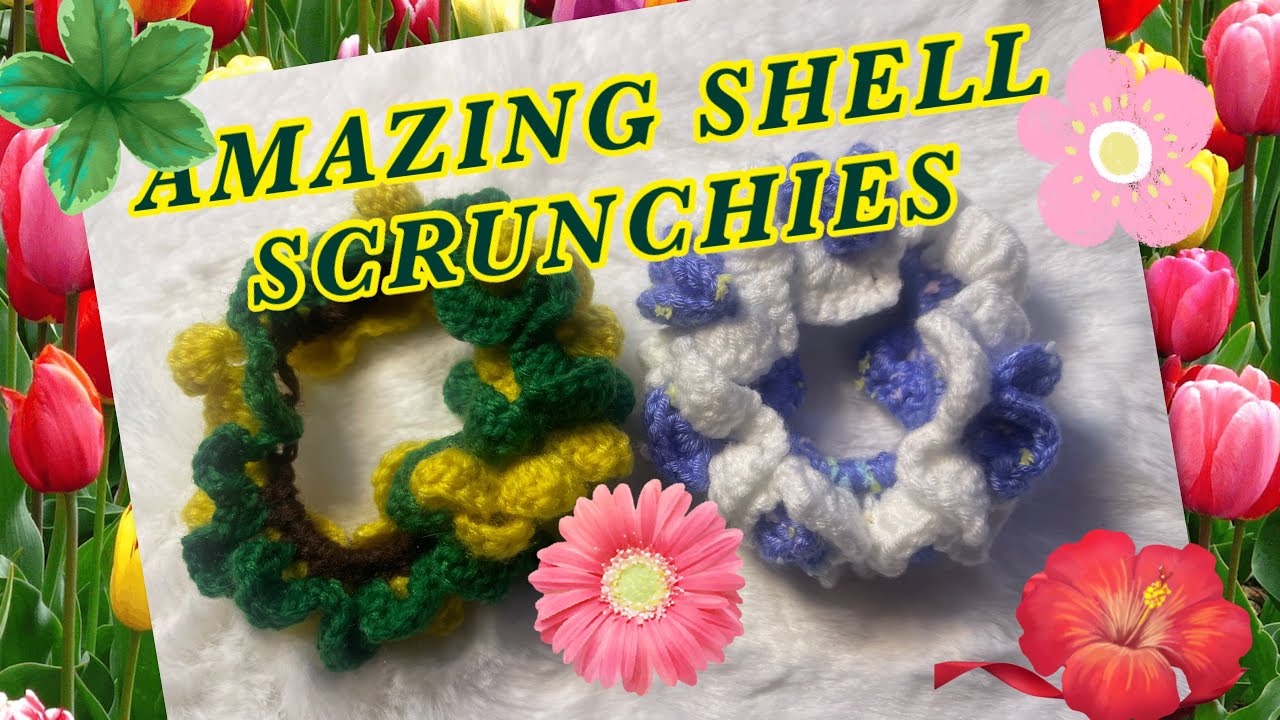 CROCHET A SHELL SCRUNCHIES || EASY TO MAKE || FOR BEGINNERS LIKE ME ...