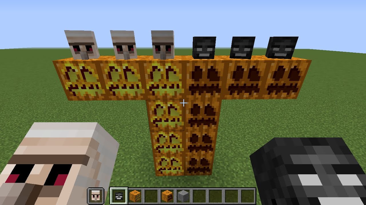 what if you create a PUMPKIN WITHER GOLEM in MINECRAFT - YouTube