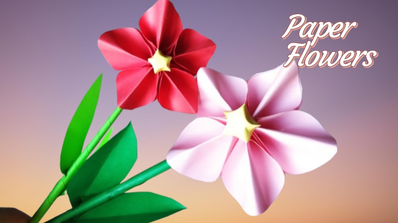 Paper flower / Cara membuat bunga dari kertas - YouTube