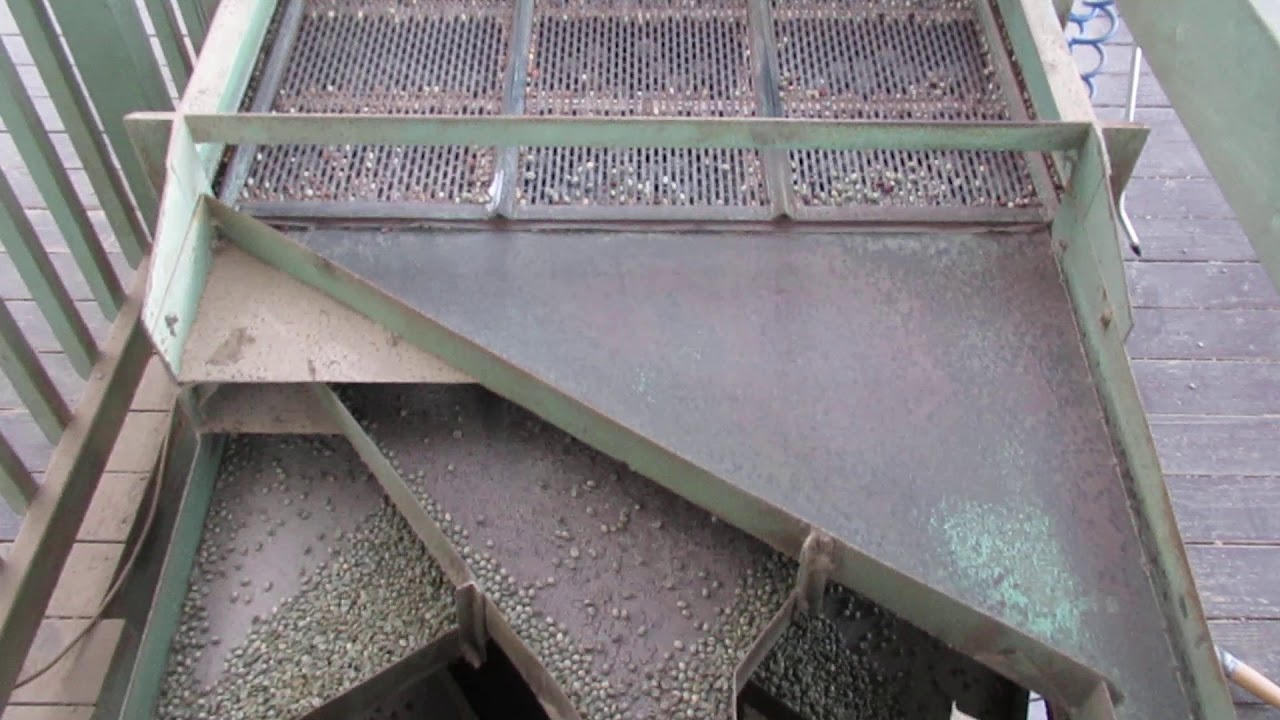 Yamagishi Coffee Farm, Kona Coffee bean size sorting machine - YouTube