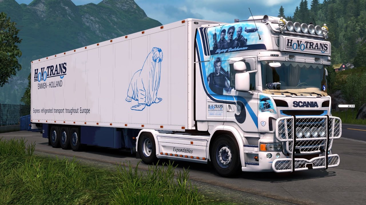 Euro Truck Simulator 2 Scania R580 HovoTrans & Schmitz Trailer - YouTube