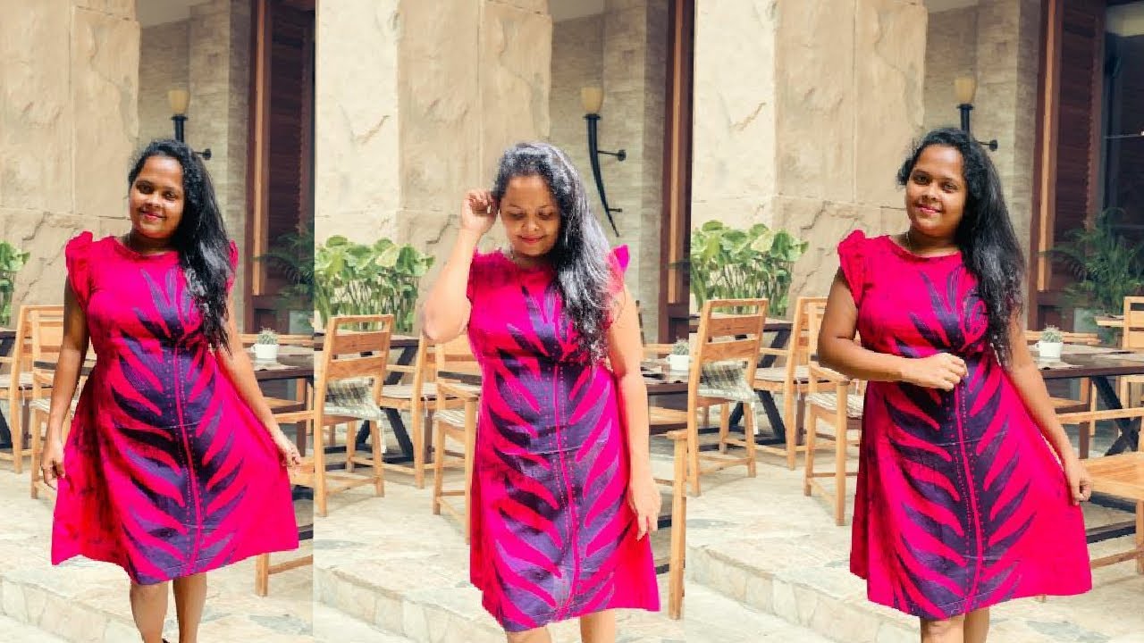 බතික් කලාවේ ලස්සන ගවුමක් / How to sew a A line bathik frock / Sewing ...