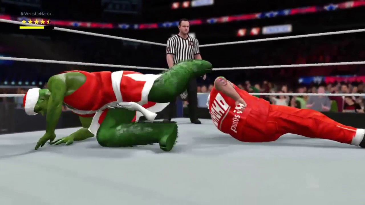 Especial navideño : THE GRINCH vs SANTA CLAUS- WWE 2k17 - YouTube