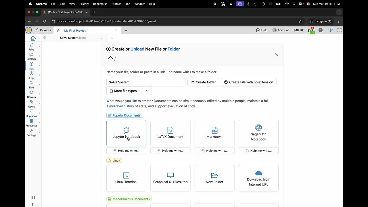 How to Solve a System of Linear Equations Using SageMath in Jupyter with CoCalc - YouTube
