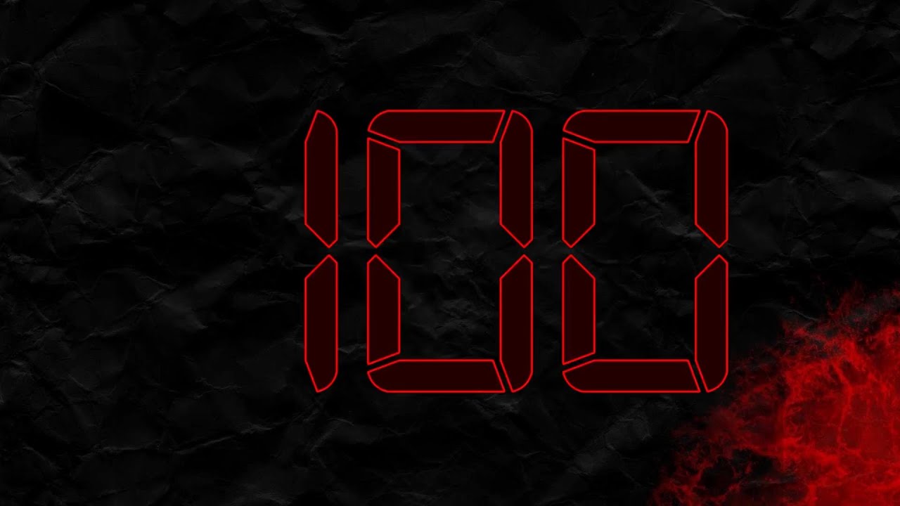 Countdown from 100 to 0 in RED - YouTube