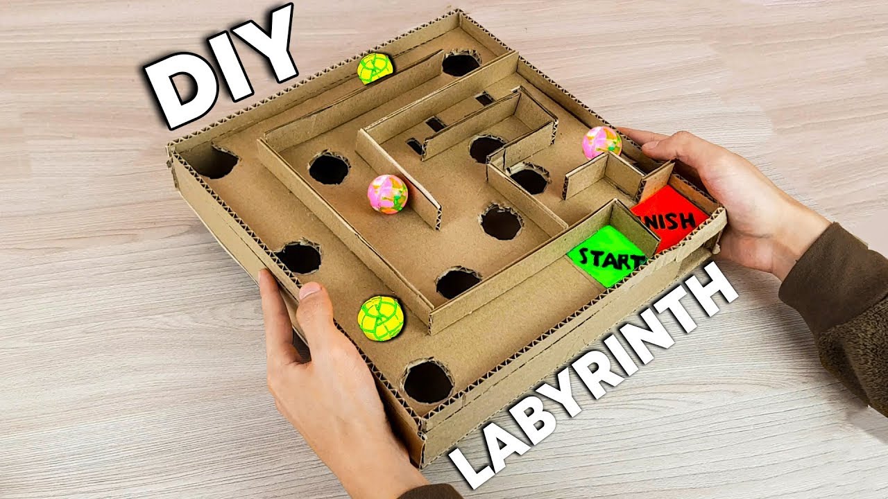Marble Labyrinth from Cardboard - Simple DIY Board Game - YouTube