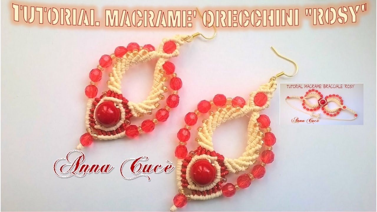 Tutorial macramè orecchini "Rosy"/Tutorial macramé earrings "Rosy"/Diy tutorial - YouTube