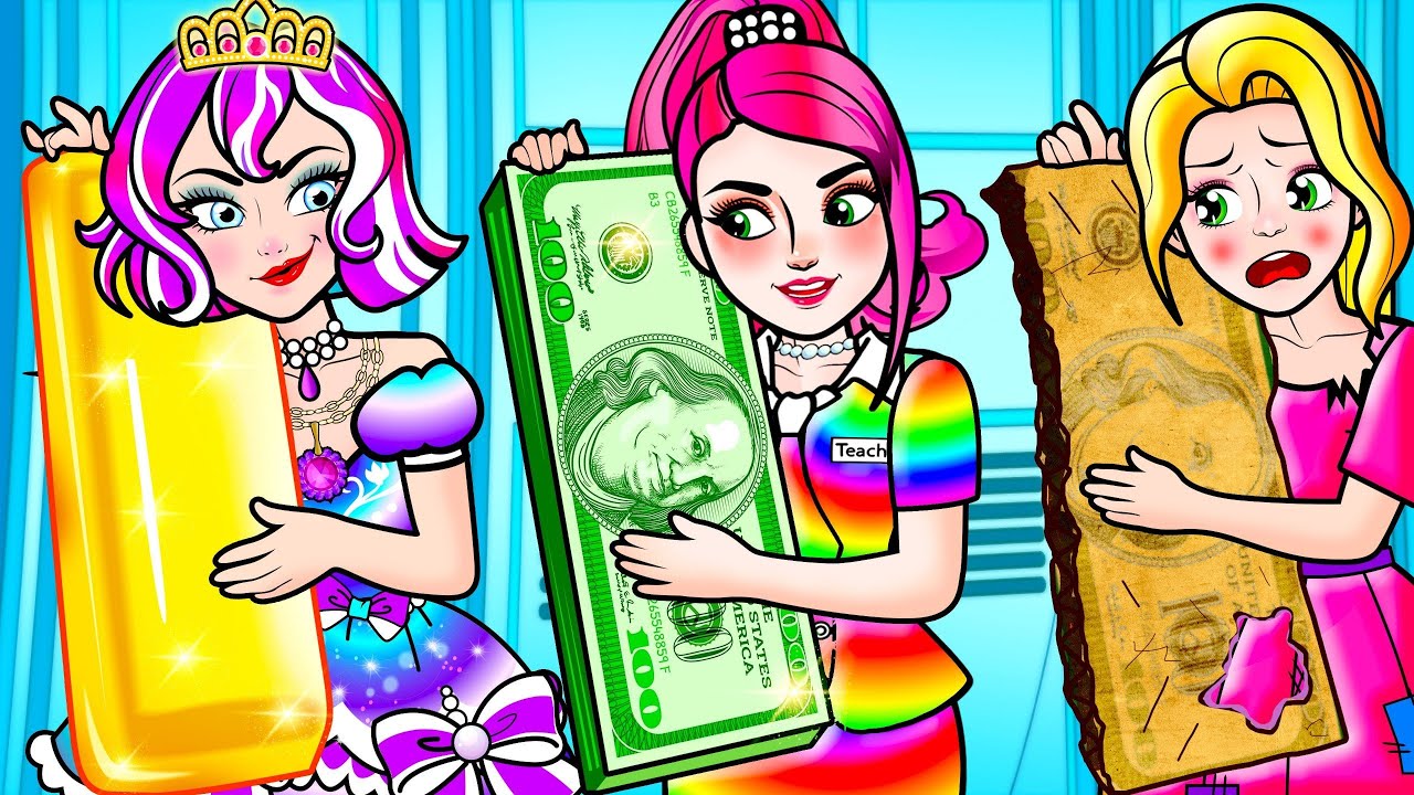 [ ️paper doll dress paper🔥] Rich vs Broke and Bad Teacher in Model ...
