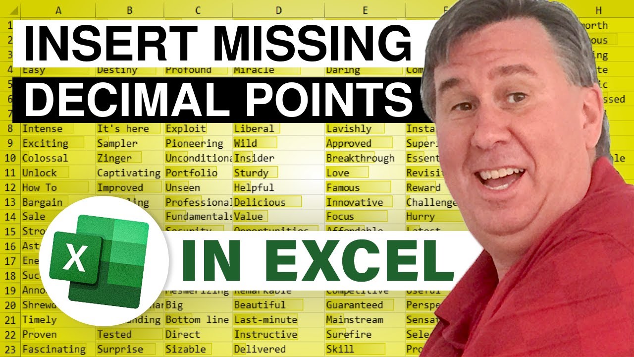 Decimal Precision Excel Filling In Missing Decimal Points Episode Decimal Precision Excel Filling In Missing Decimal Points Episode