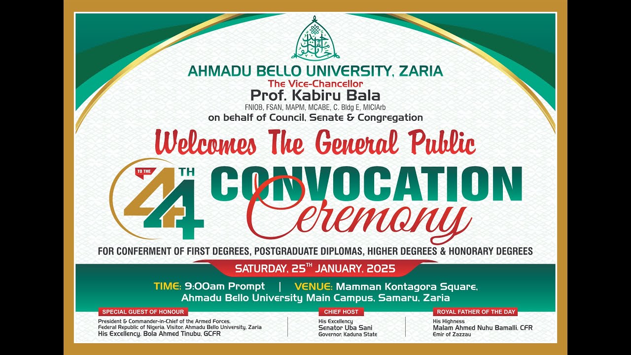 ABU 44th Convocation Ceremony - YouTube