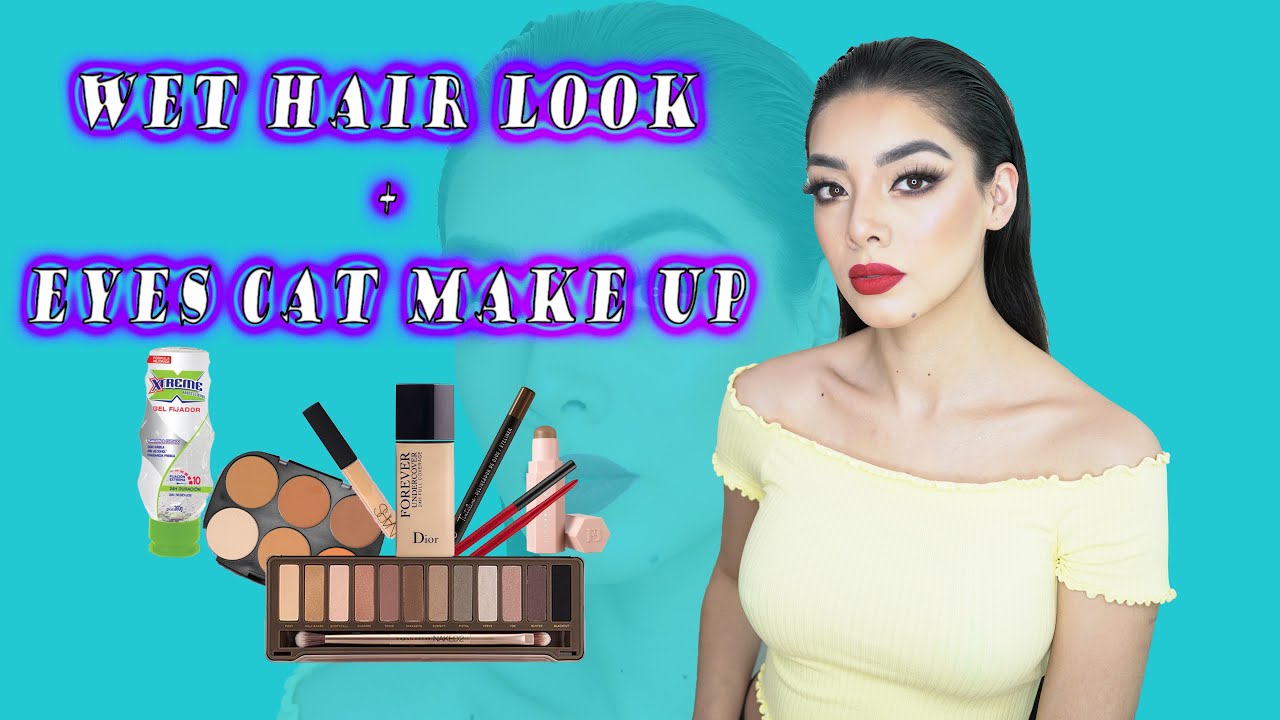 Make up wet look hairstyle TUTORIAL - YouTube
